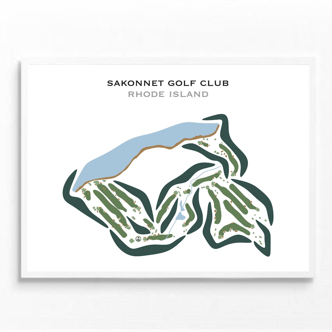 Sakonnet Golf Club, RI | Golf Course Map, Golf Map, Golfer Gift for Him ...