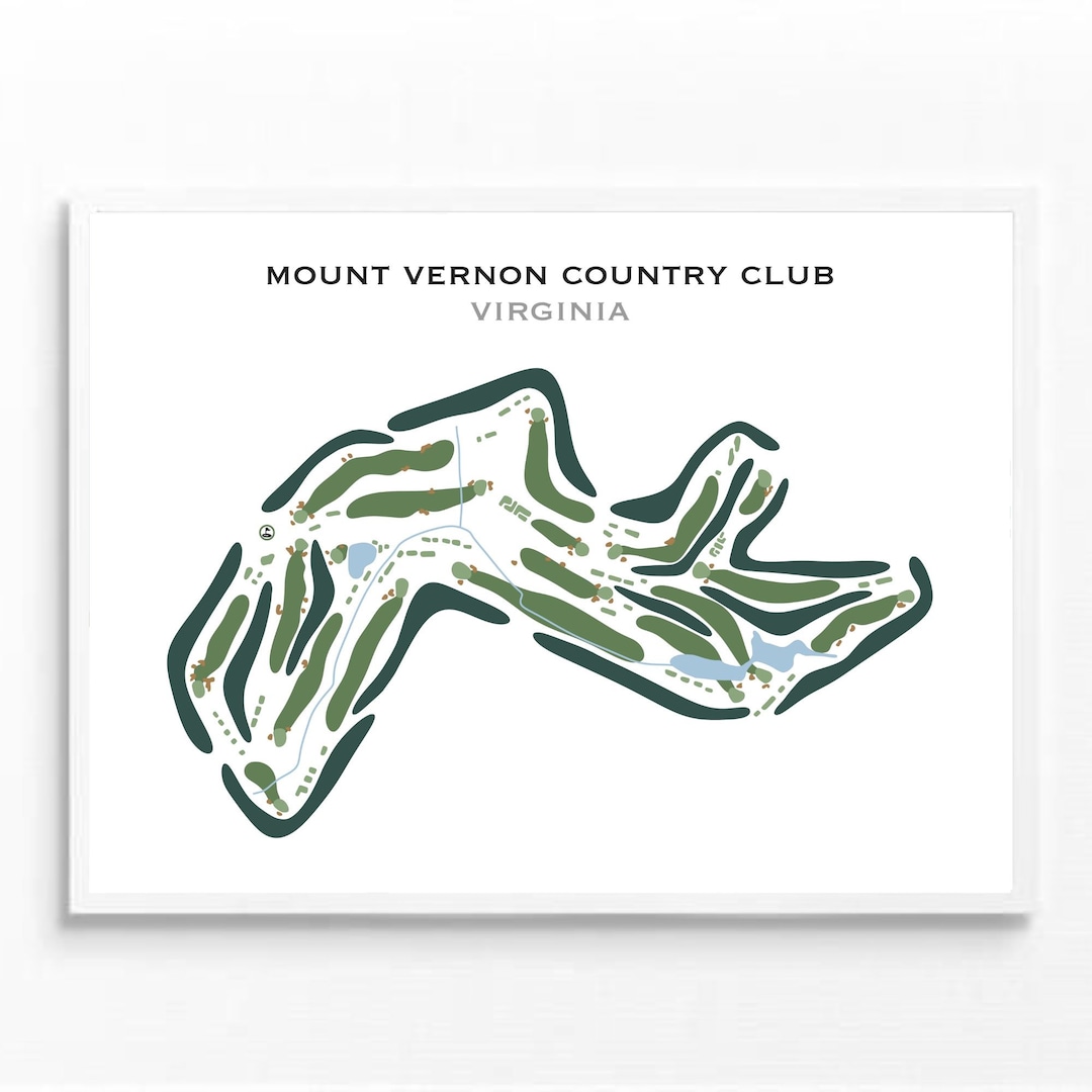 Mount Vernon Country Club, VA | Golf Course Map, Golf Map, Golfer Gift ...