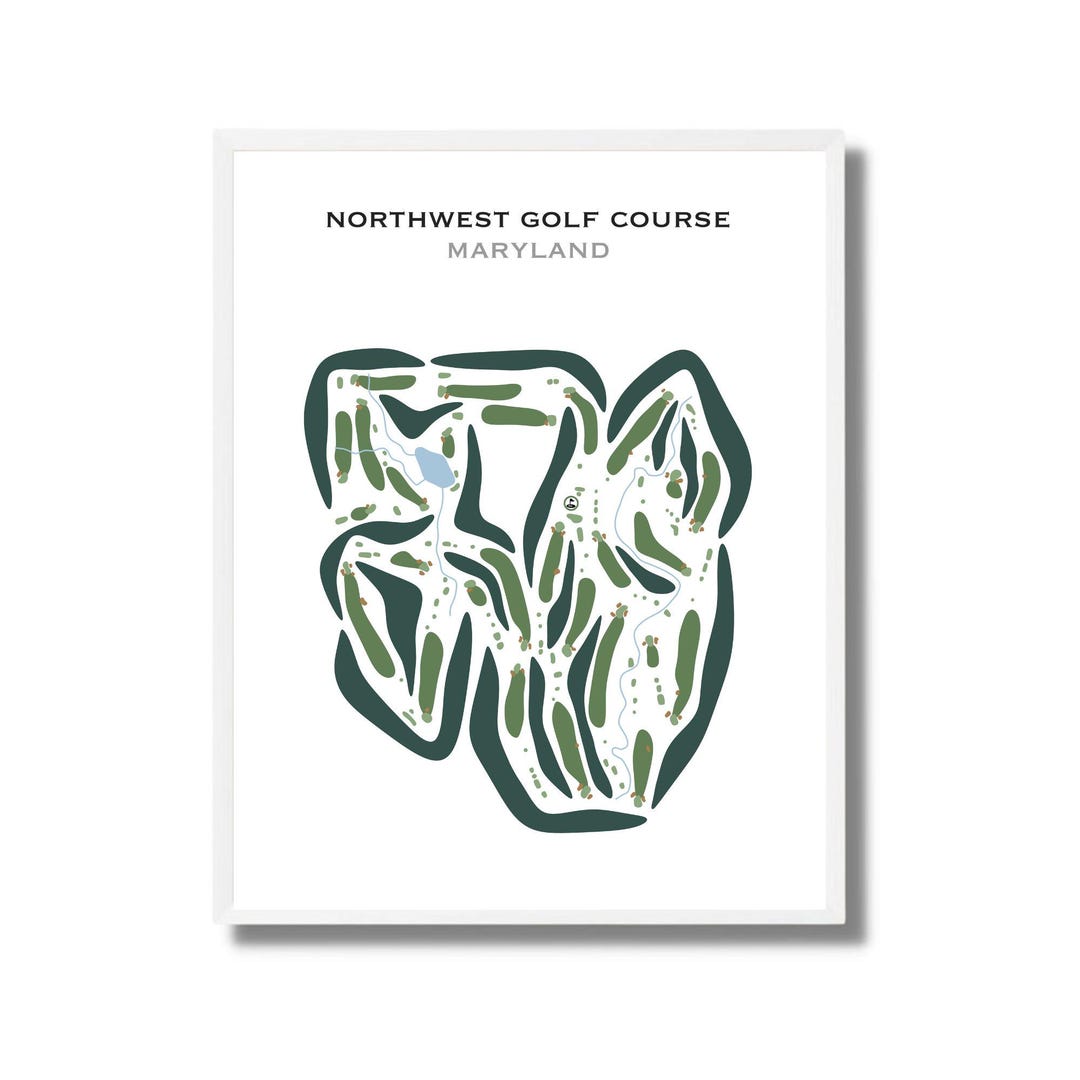 Northwest Golf Course, MD | Golf Course Map, Golf Map, Golfer Gift for ...