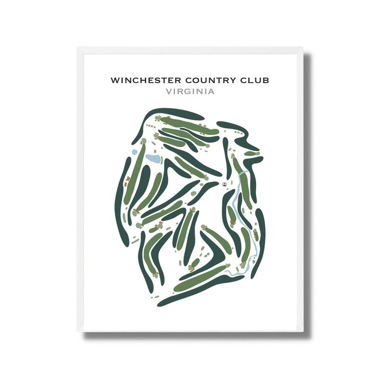 Winchester Country Club, VA | Golf Course Map Wall Decor, Golf Map ...