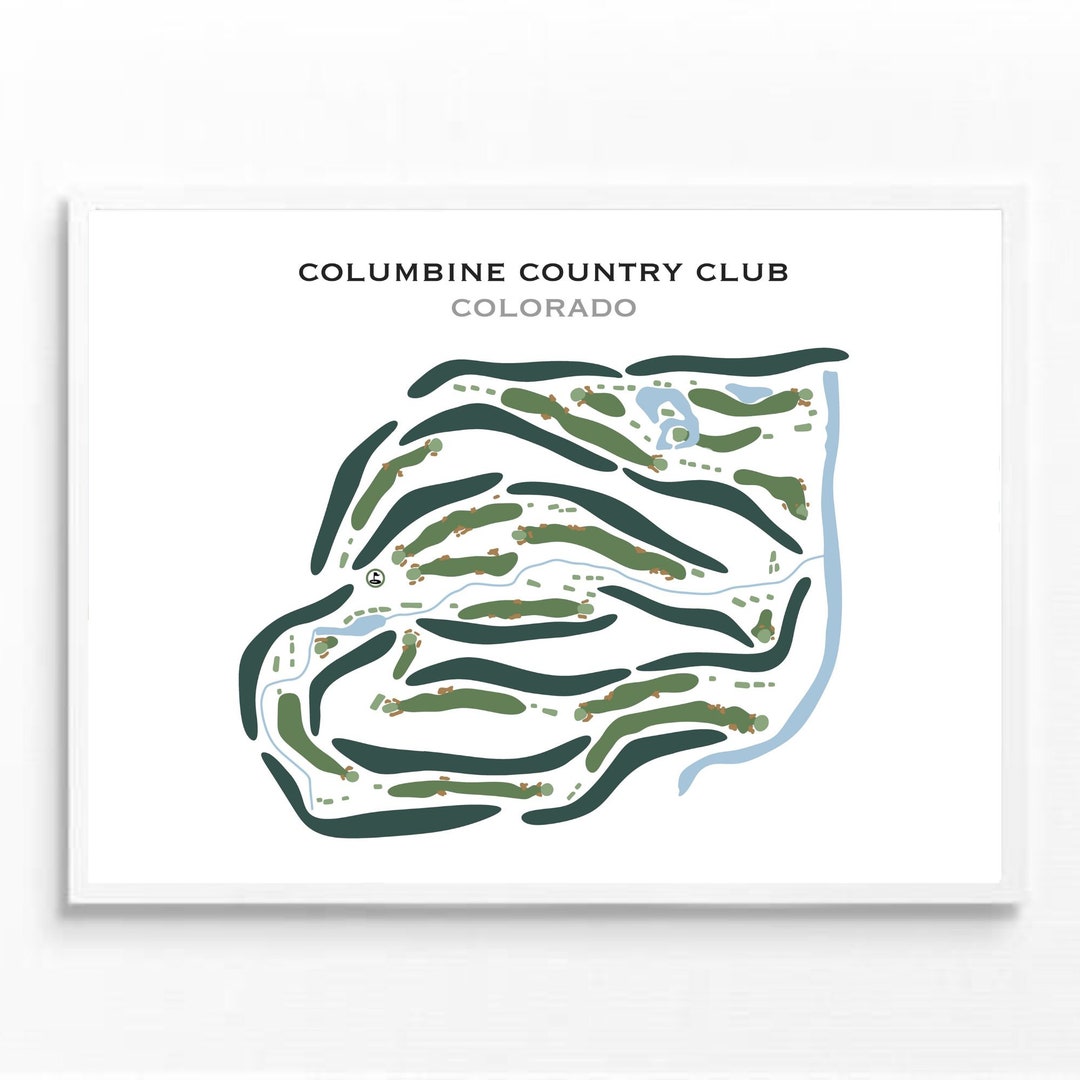 Columbine Country Club, CO Golf Course Map, Home Decor, Golfer Gift for ...