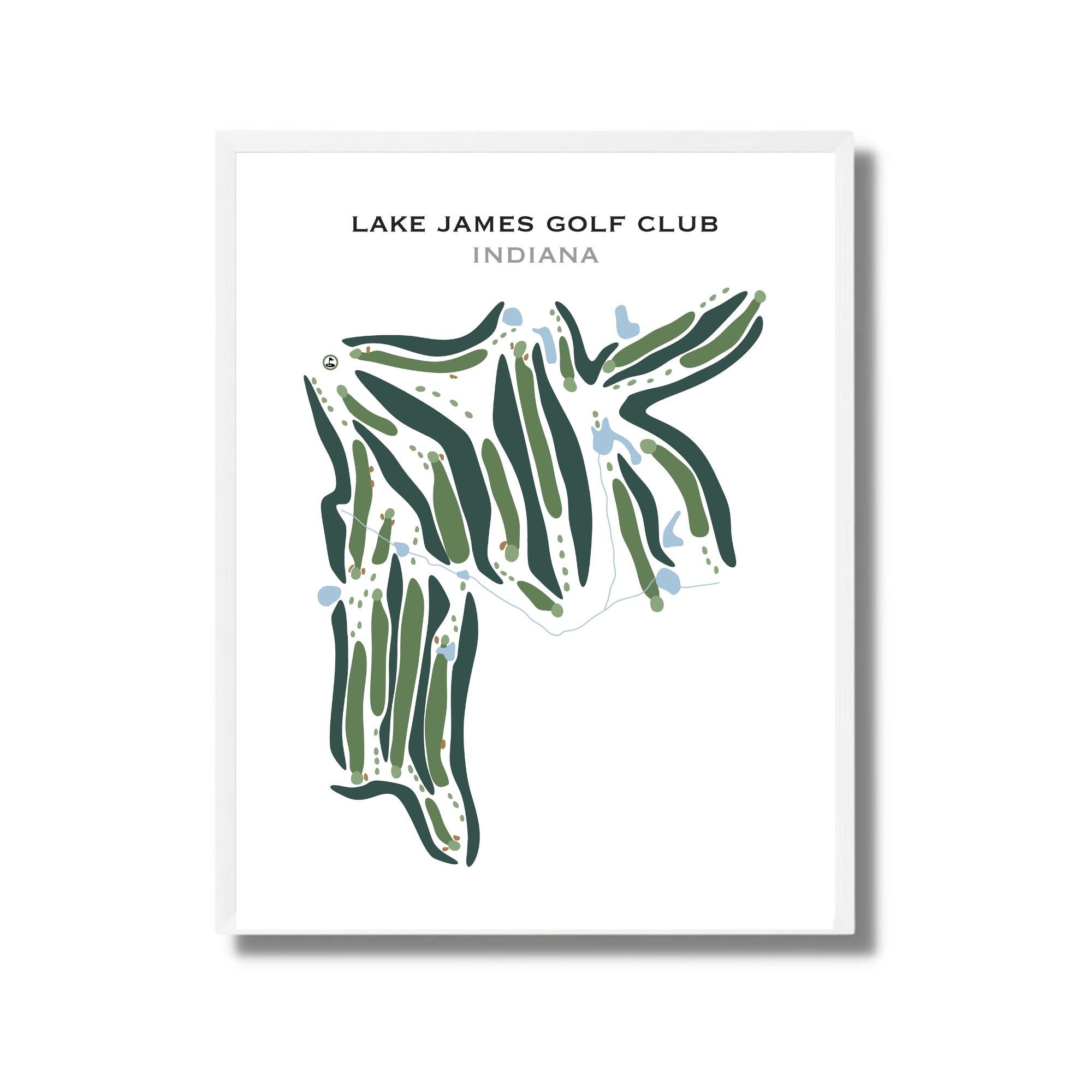 Golf Club Prints James Lake Indiana Golf Course Map Watercolor Golf ...