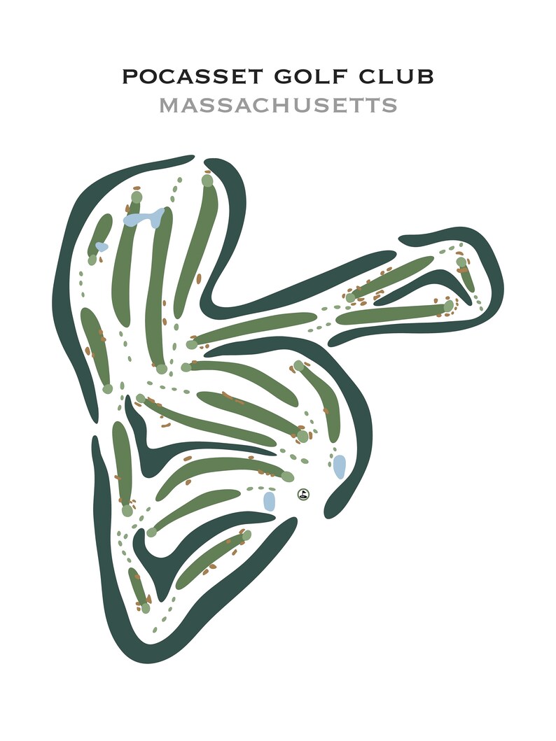 Pocasset Golf Club MA Golf Course Map Home Decor Golfer - Etsy