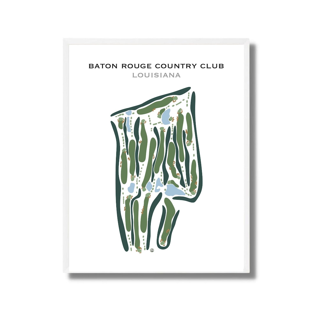 Baton Rouge Country Club, LA | Golf Course Map, Golf Map, Golfer Gift ...