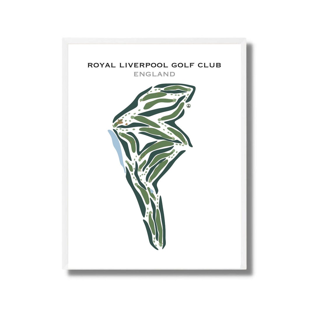 Royal Liverpool Golf Club, England Golf Course Map Wall Art, Golfer ...