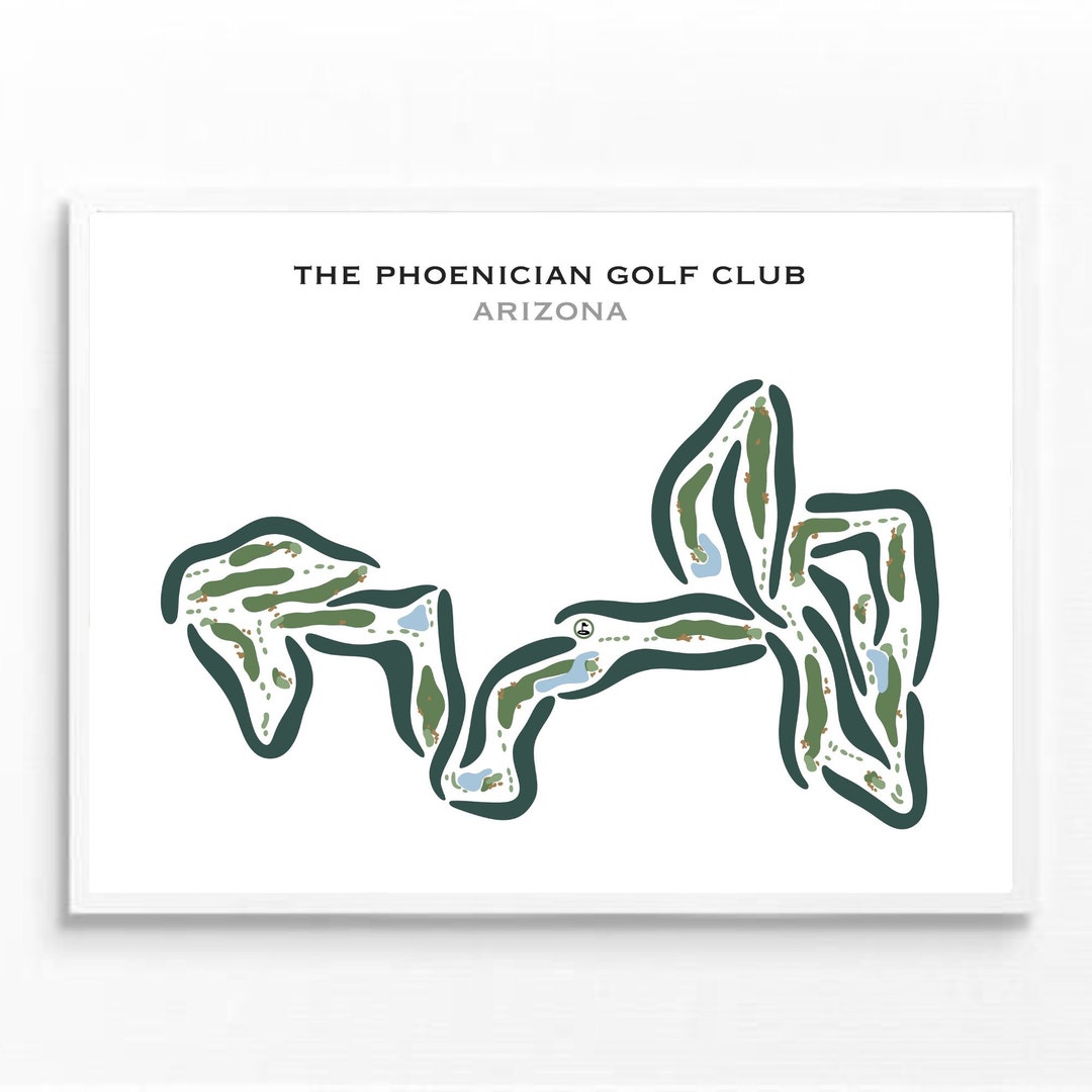 The Phoenician Golf Club, AZ | Golf Course Map, Golf Map, Golfer Gift ...