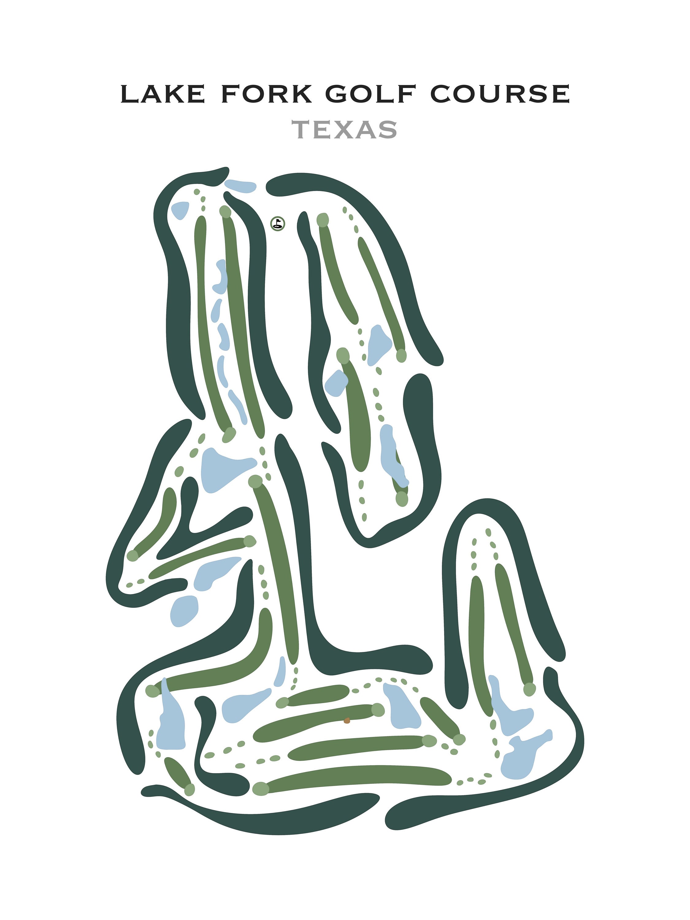 Lake Fork Golf Course, Texas Golf Course Map, Home Decor, Golfer Gift ...