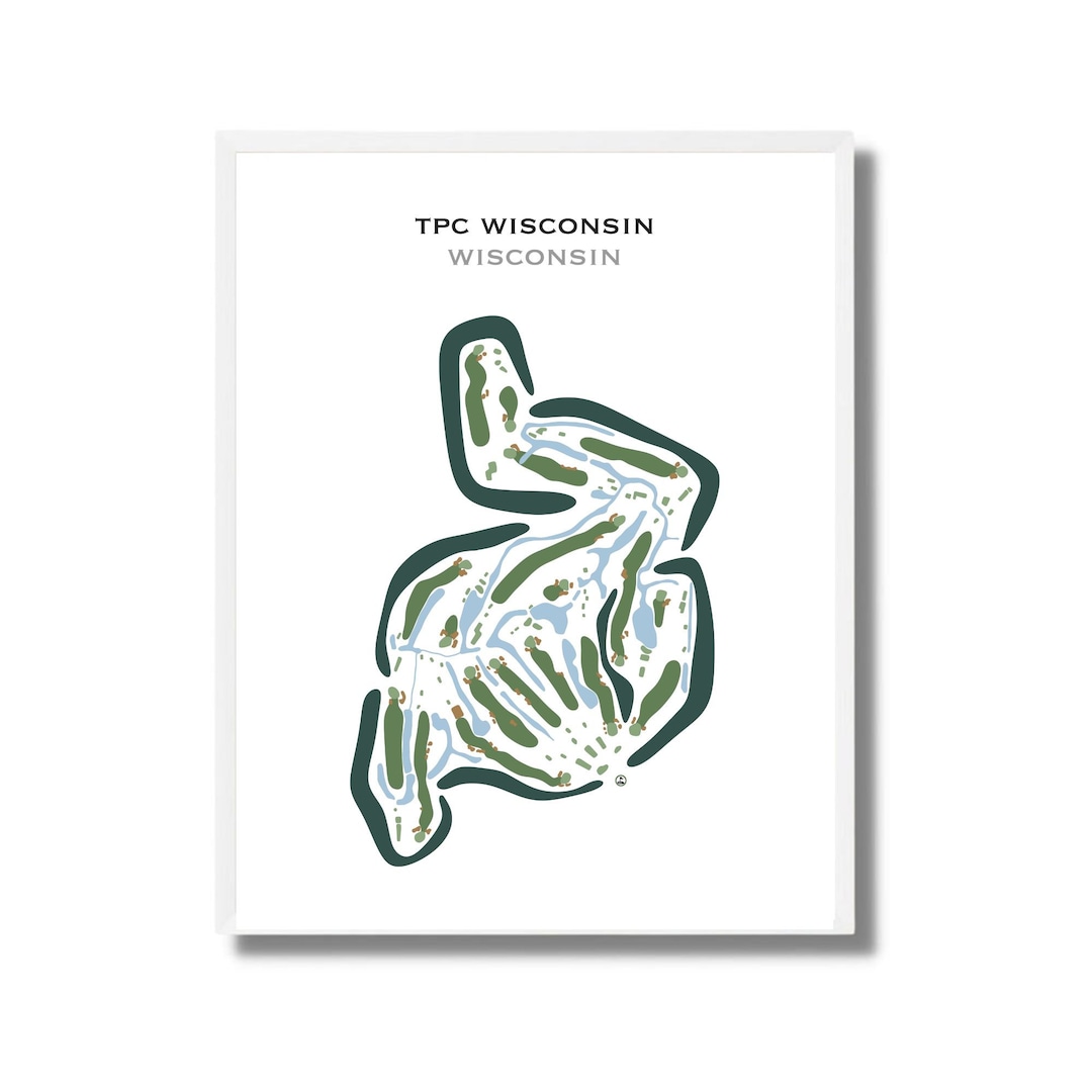 TPC Wisconsin, Wisconsin Golf Course Map, Home Decor, Golfer Gift for ...
