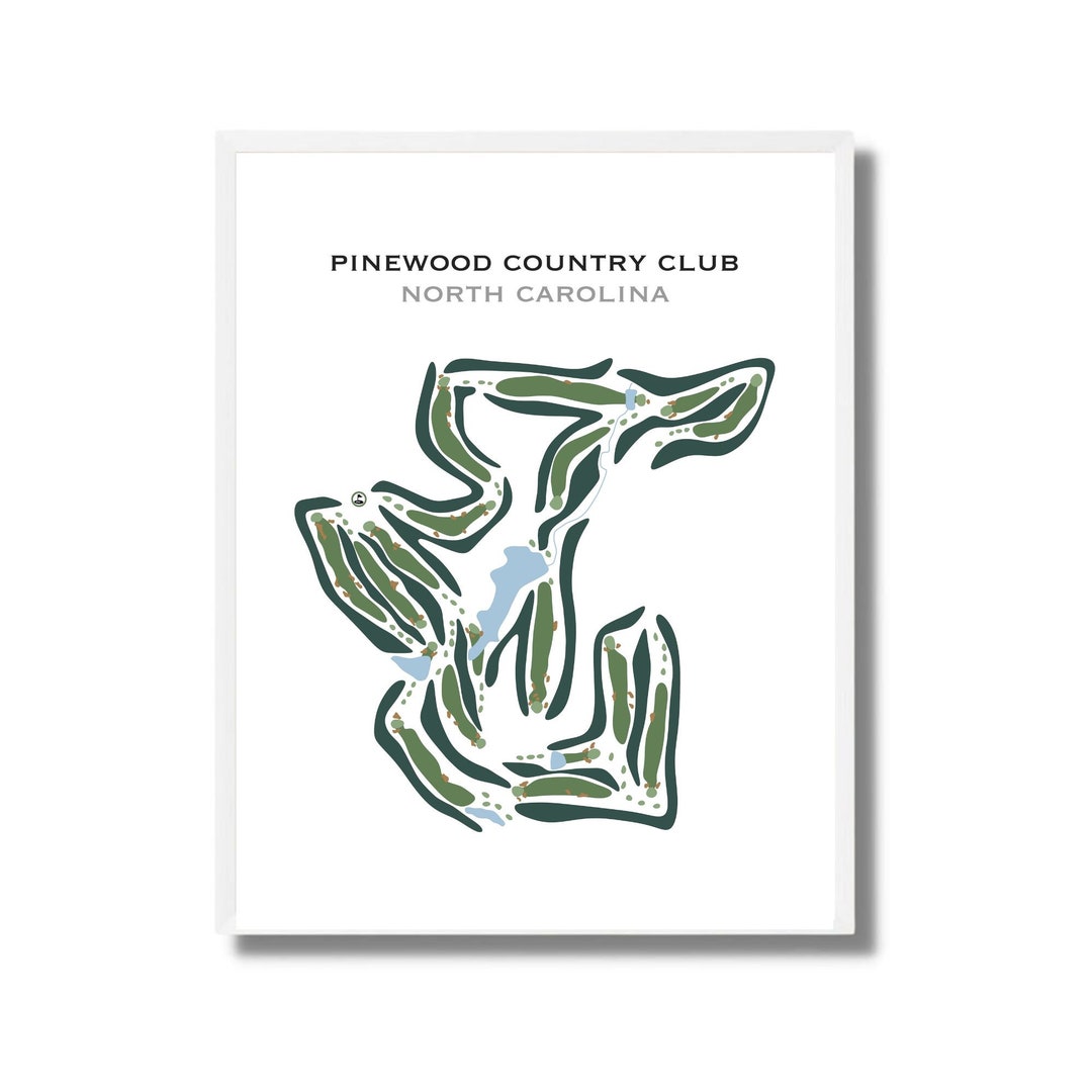 Pinewood Country Club, NC | Golf Course Map, Golf Map, Golfer Gift for ...