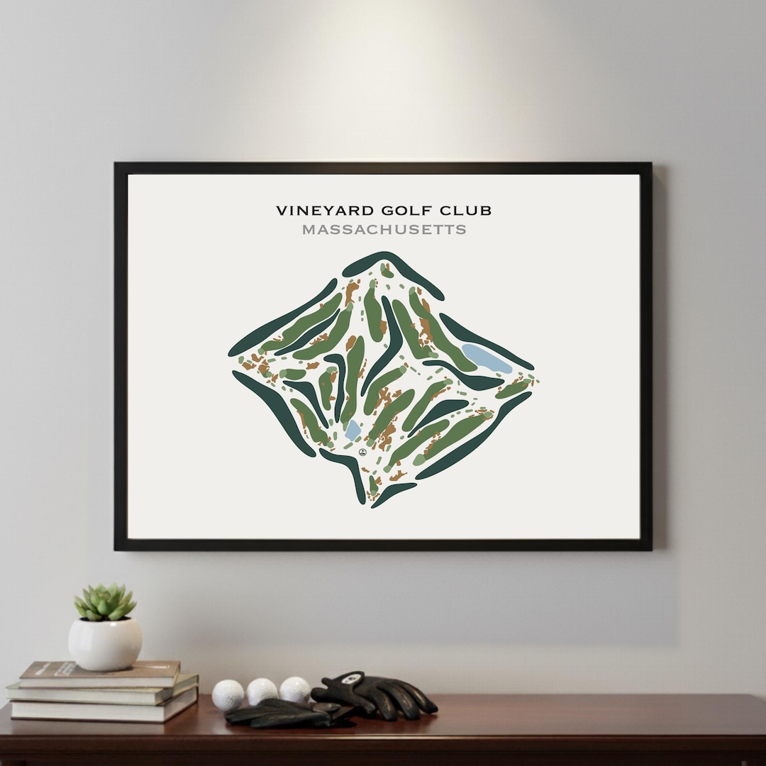 Vineyard Golf Club, MA |golf Course Map, Golf Map, Golfer Gift for Him ...