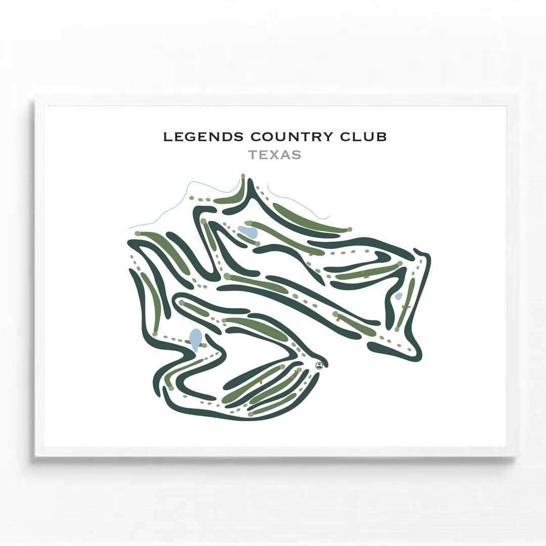 Legends Country Club, Texas | Golf Course Map, Golf Map, Golfer Gift ...