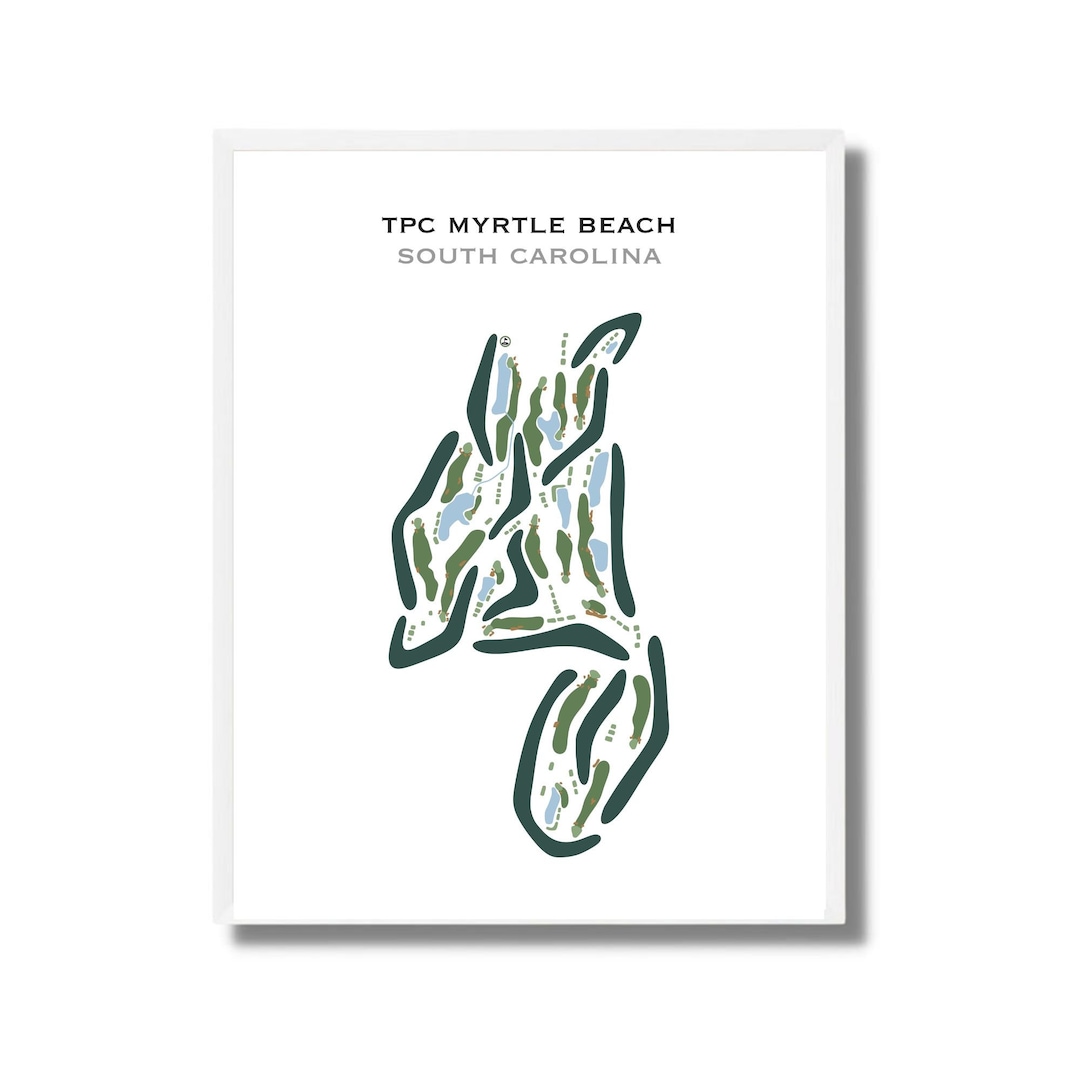 TPC Myrtle Beach, SC | Golf Course Map, Golf Map, Golfer Gift for Him ...