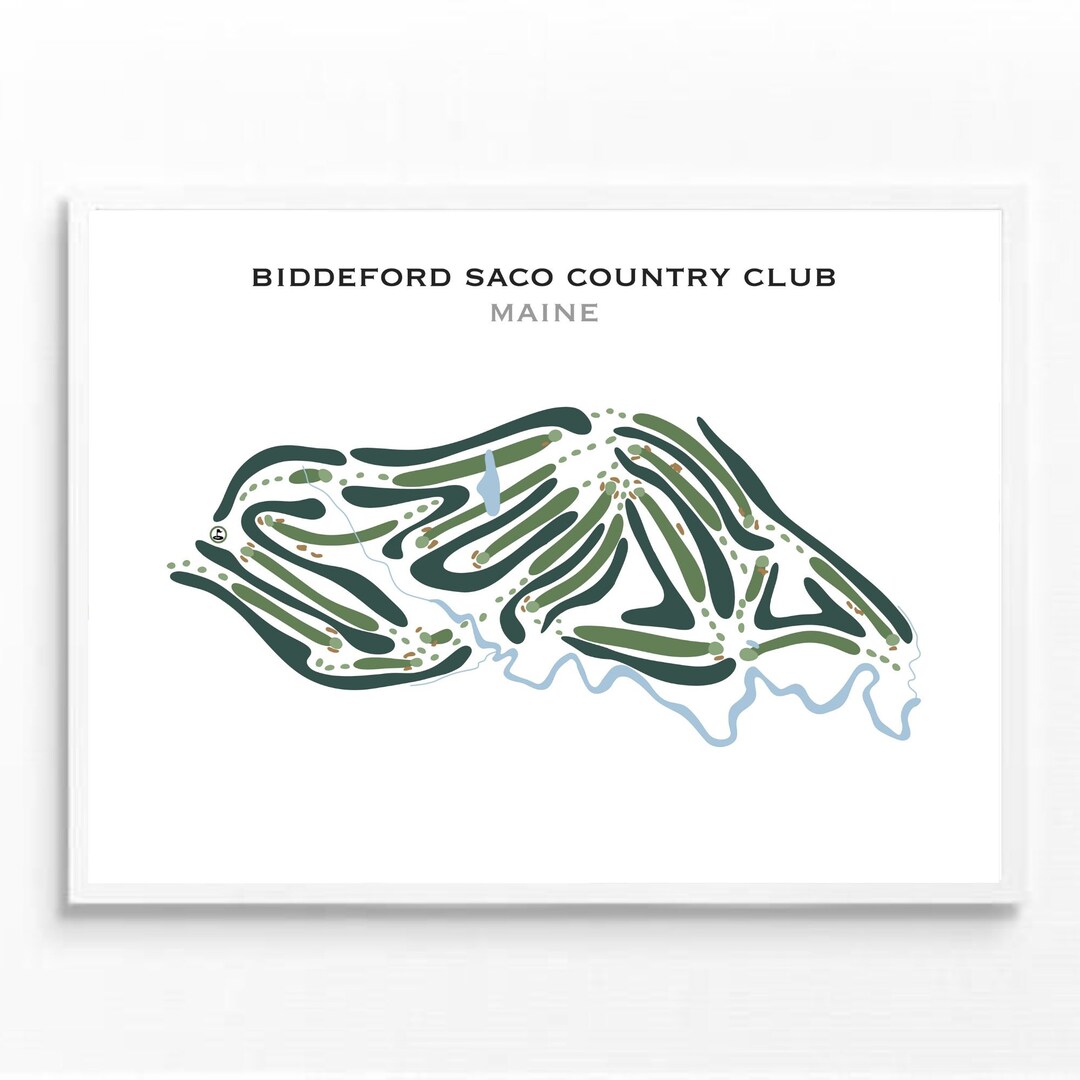 Biddeford Saco Country Club, ME | Golf Course Map, Decor, Golfer Gift ...