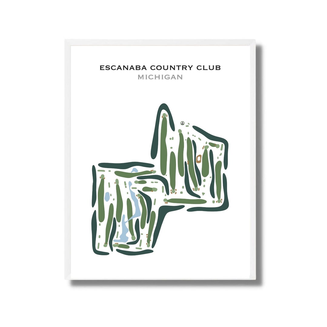 Escanaba Country Club, MI | Golf Course Map, Golf Map, Golfer Gift for ...