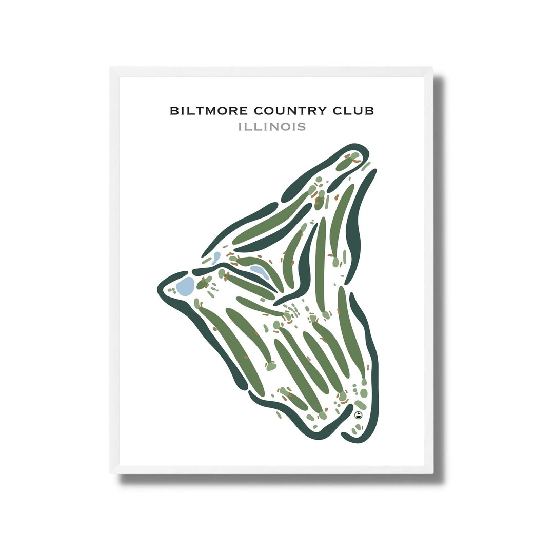 Biltmore Country Club, Illinois, Golf Course Map, Valentines Gift for ...