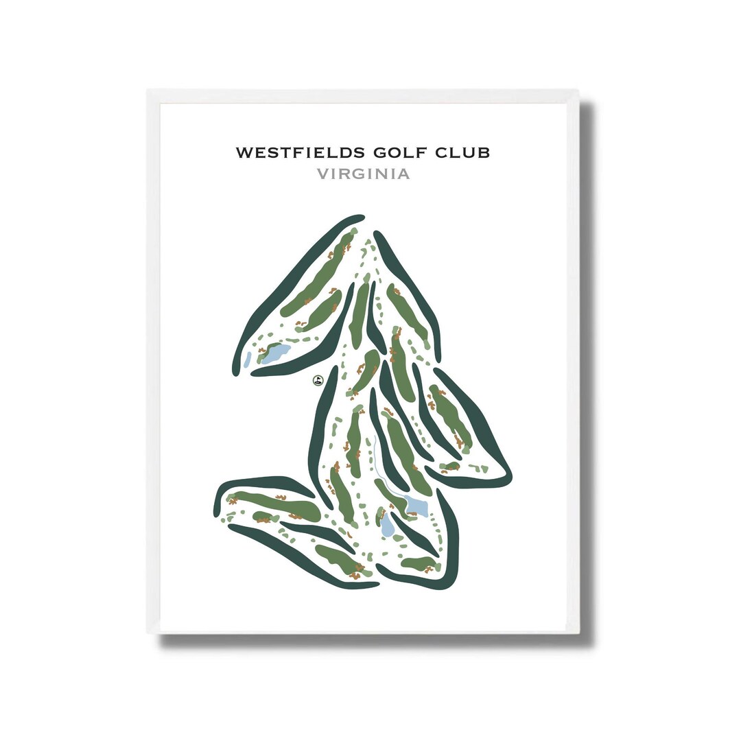 Westfields Golf Club, VA Golf Course Map Canvas, Golf Map Wall Art ...
