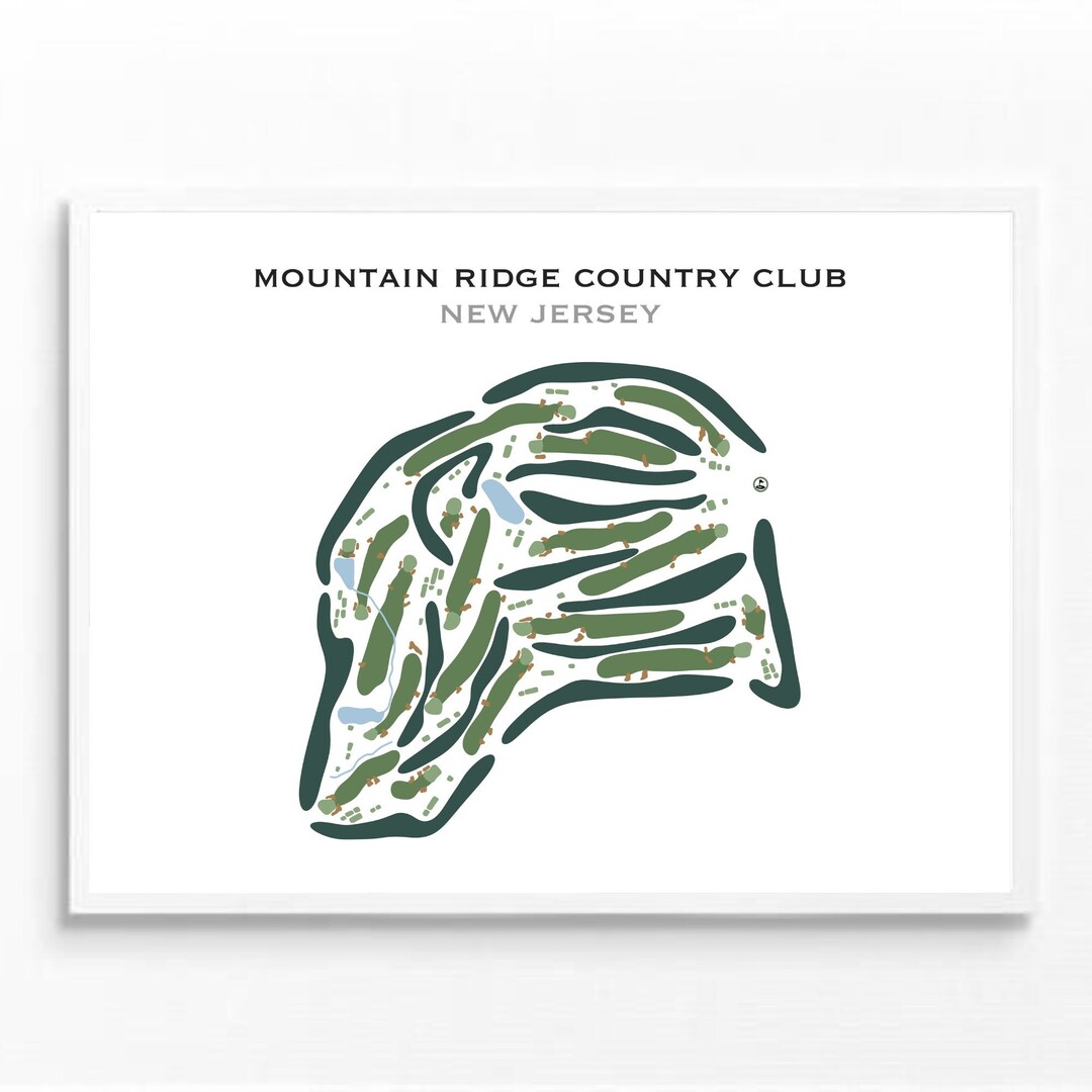 Mountain Ridge Country Club, NJ | Golf Course Map, Decor, Golfer Gift ...