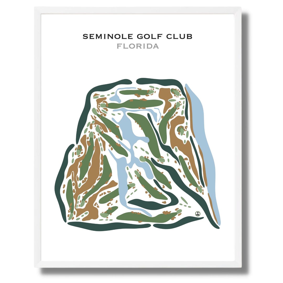 Seminole Golf Club Florida Golf Course Map Home Decor - Etsy