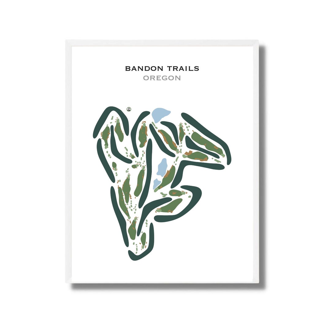 Bandon Trails, Oregon, Golf Course Map, Golf Gifts for Men, Golf Art ...