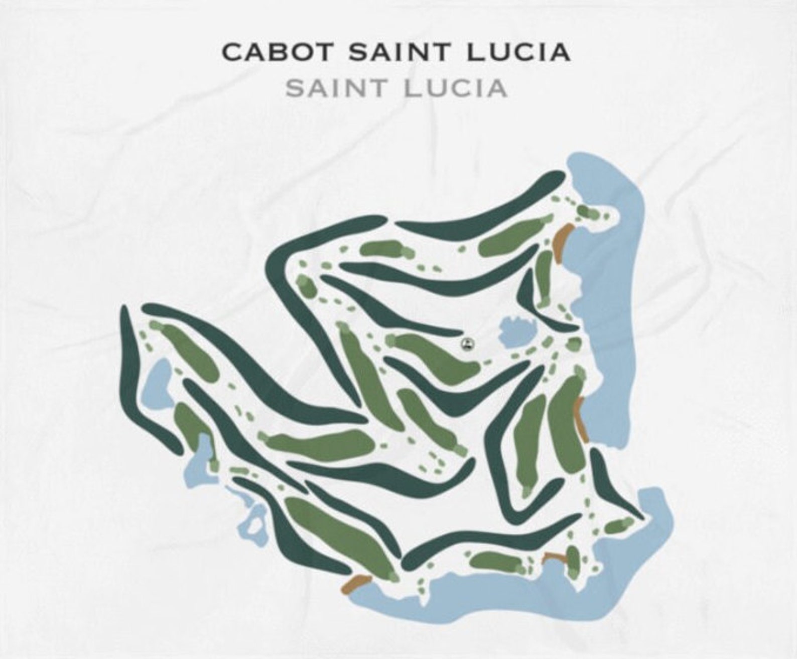 Cabot Saint Lucia, Saint Lucia | Golf Course Map, Golf Map, Golfer Gift ...