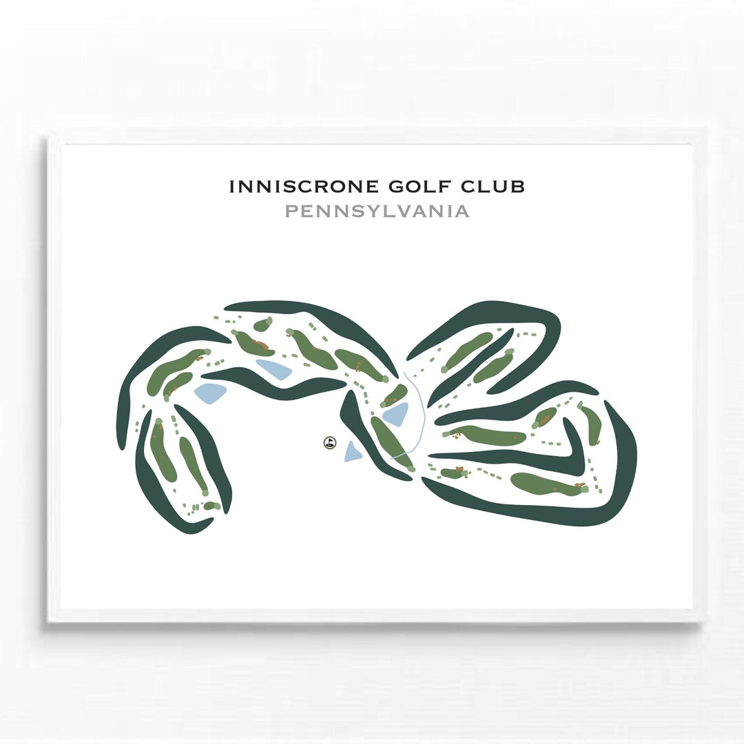 Inniscrone Golf Club, PA | Golf Course Map, Golf Map, Golfer Gift for ...