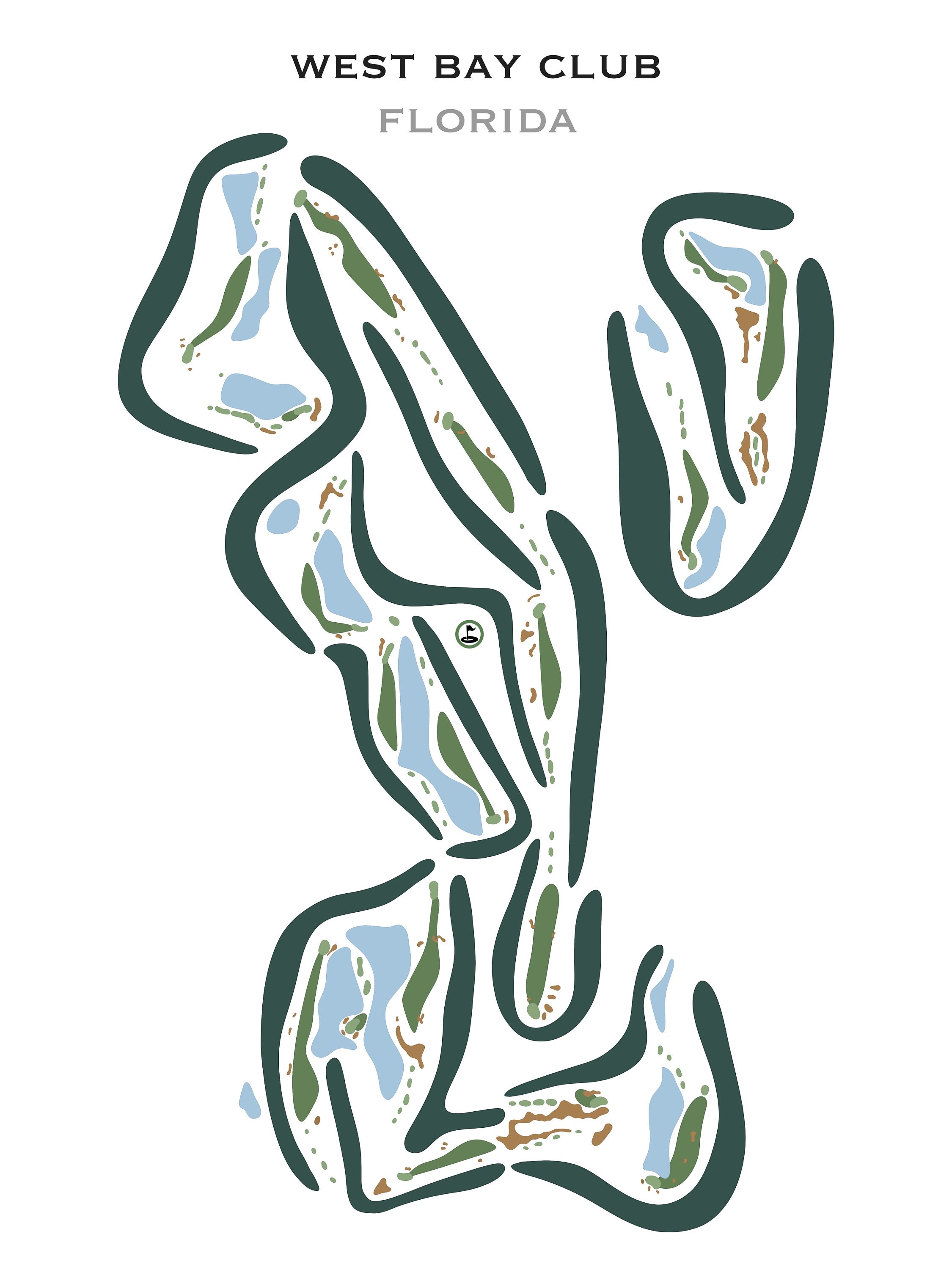 West Bay Club Florida Golf Course Map Golf Gifts for Men - Etsy