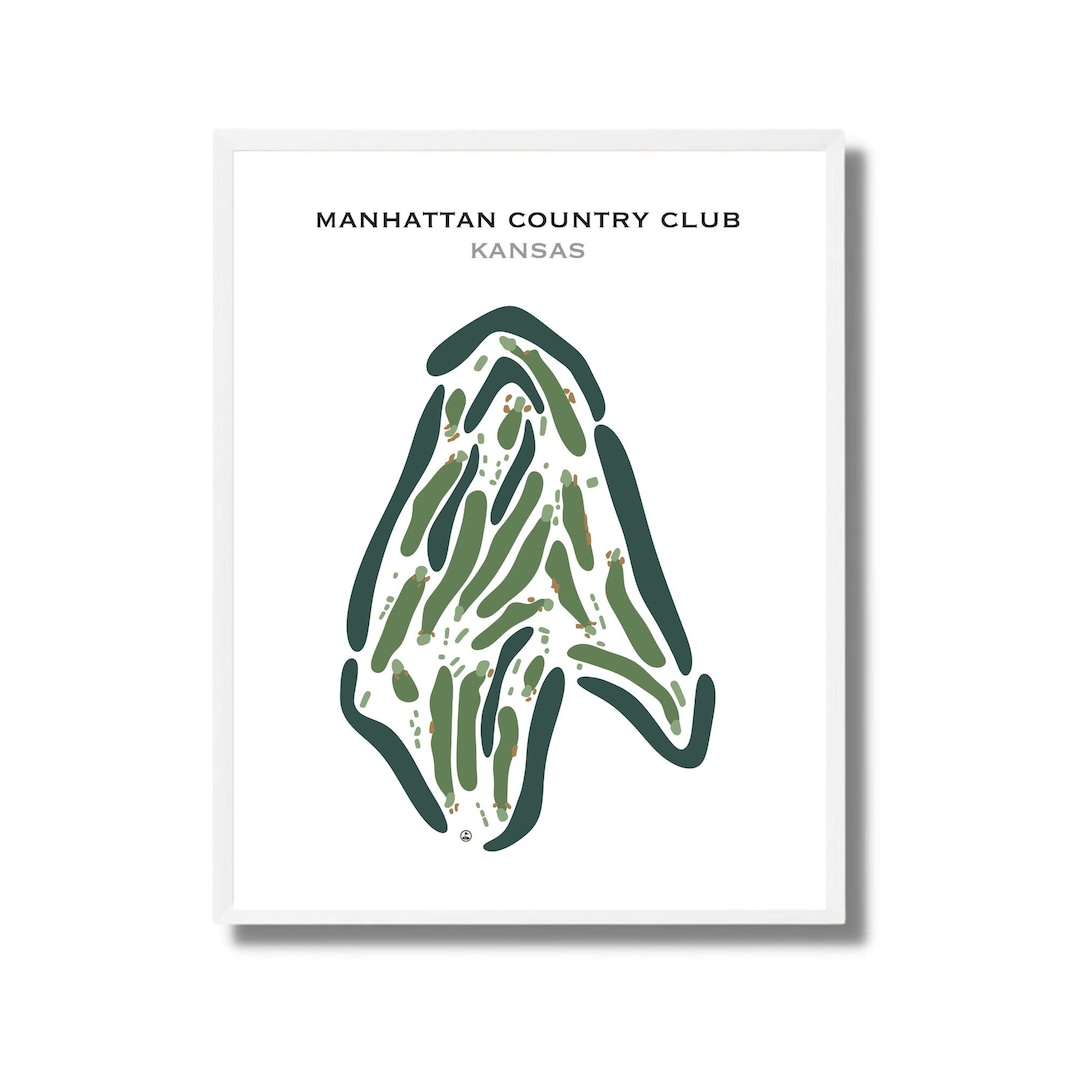 Manhattan Country Club, KS Golf Course Map Canvas Wall Art, Golf Gifts ...
