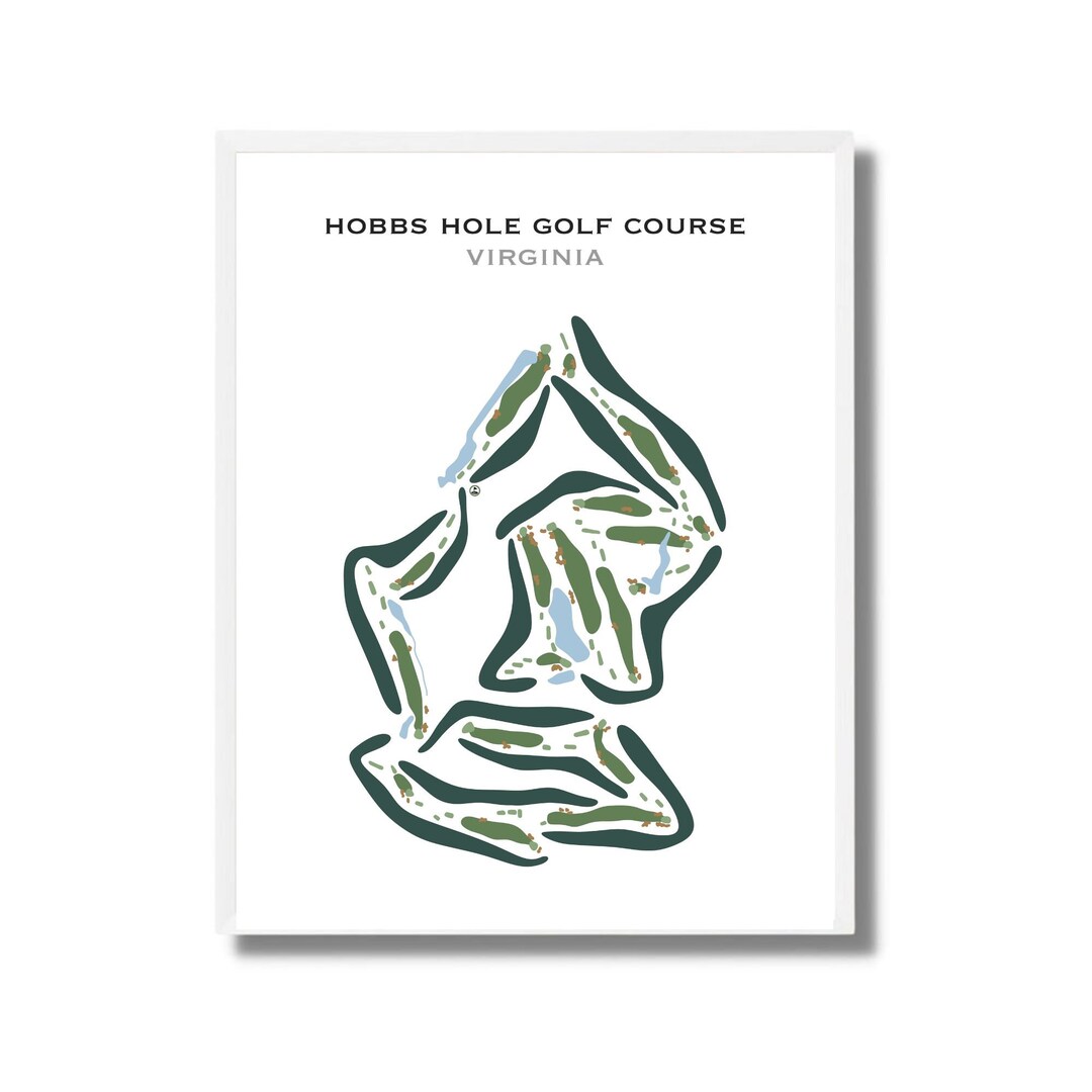 Hobbs Hole Golf Course, VA | Golf Course Map, Golf Map, Golfer Gift for ...