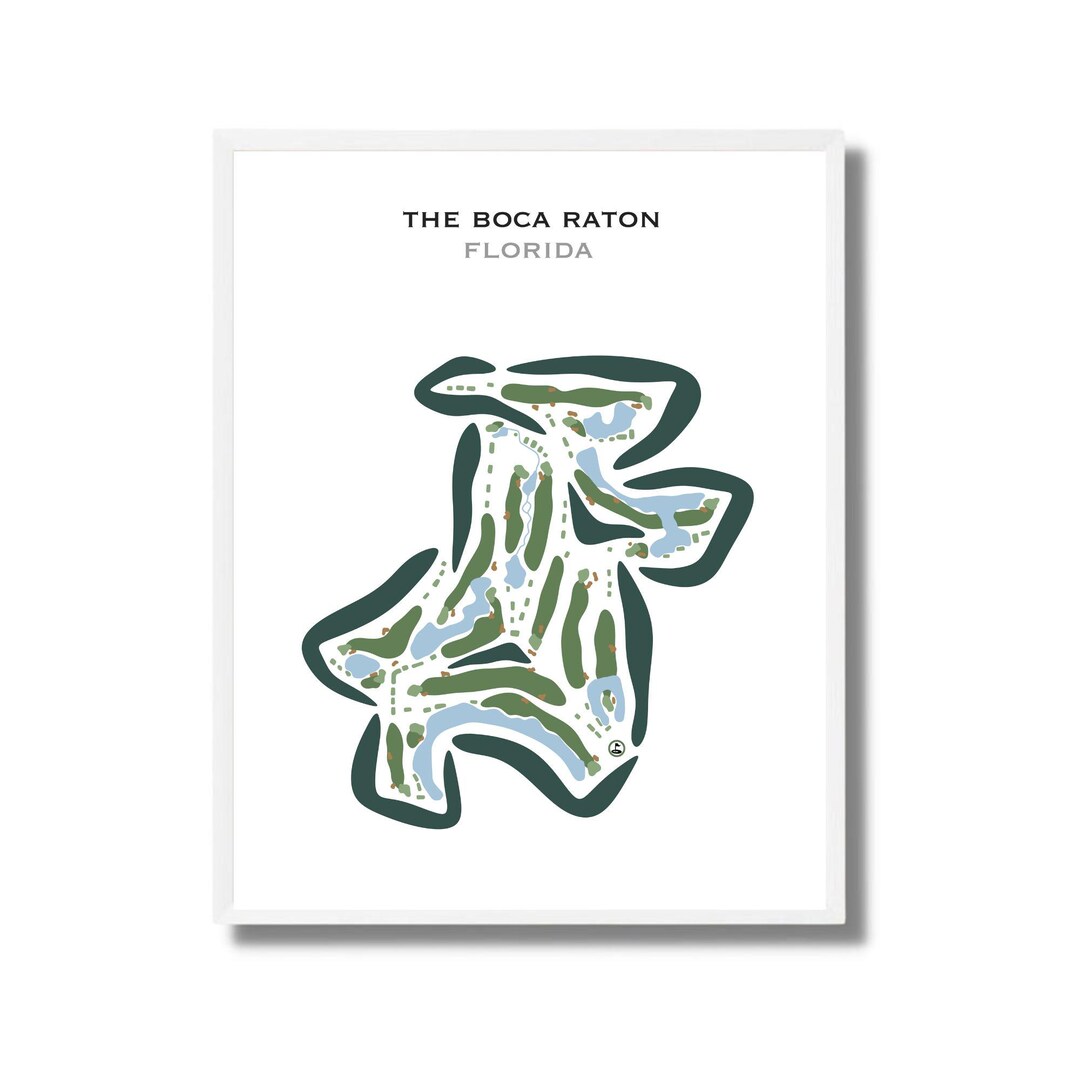 The Boca Raton, Florida | Golf Course Map, Golf Map, Golfer Gift for ...