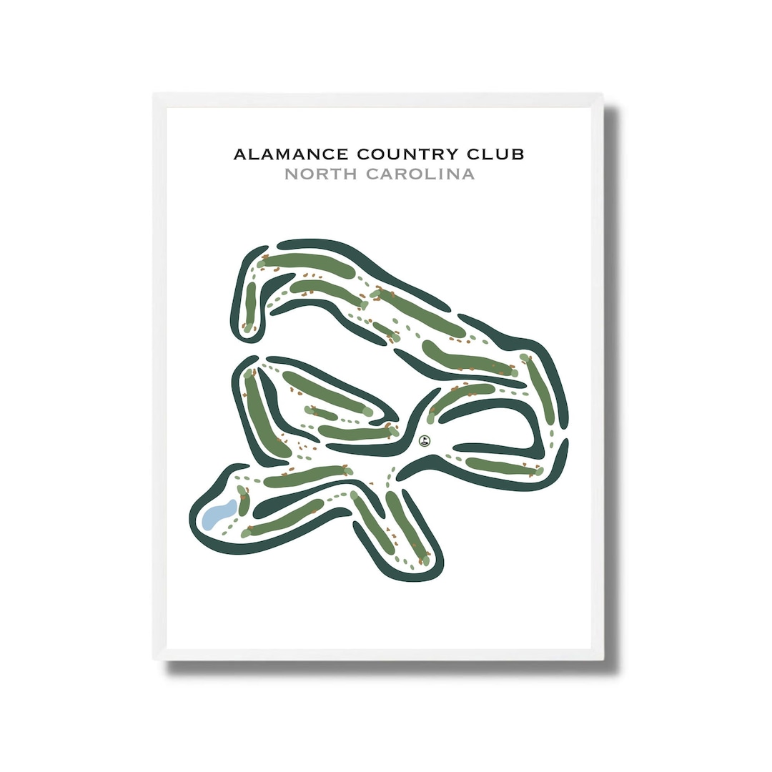 Alamance Golf Course, NC | Golf Course Map, Golf Map, Golfer Gift for ...
