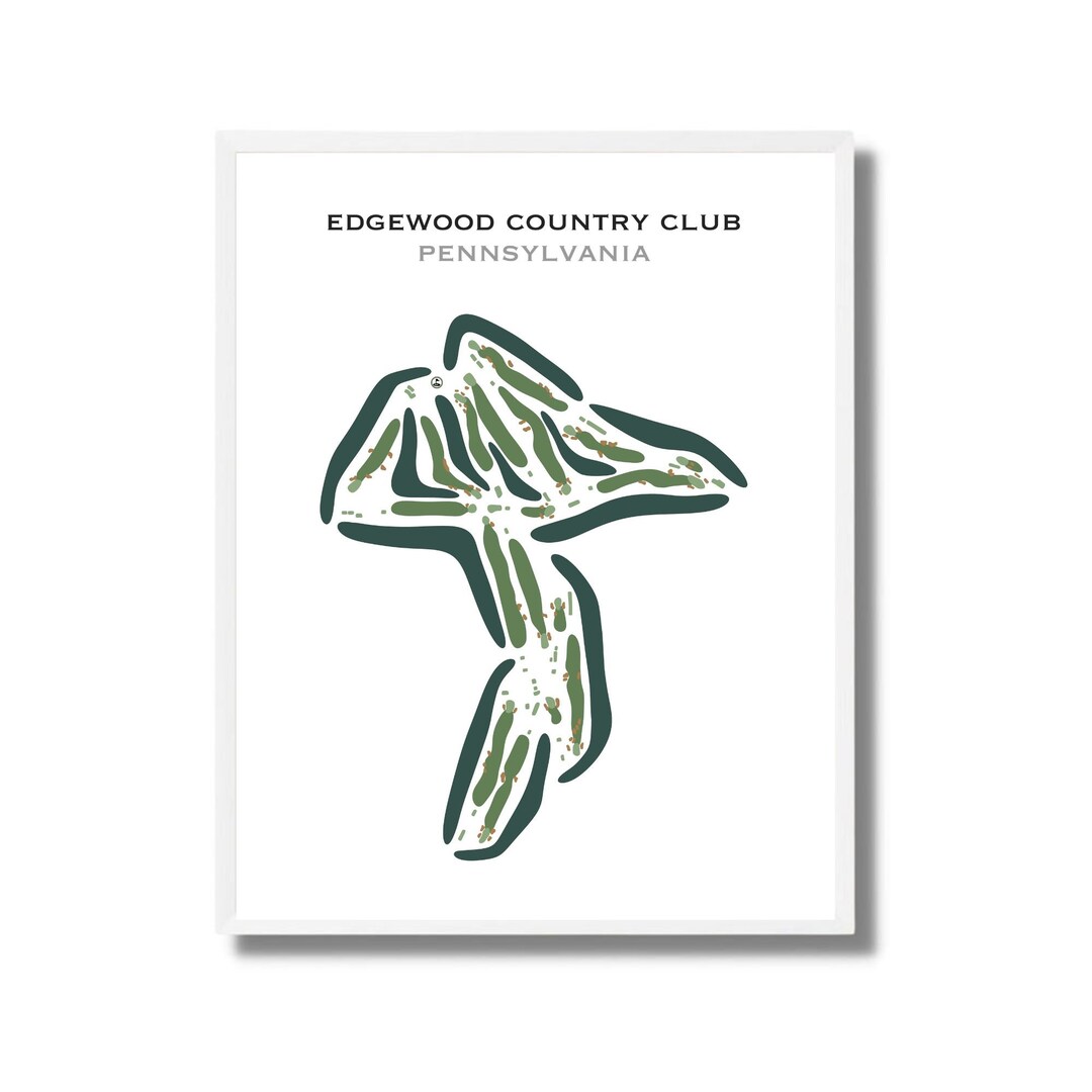 Edgewood Country Club, PA | Golf Course Map, Golf Map, Golfer Gift for ...