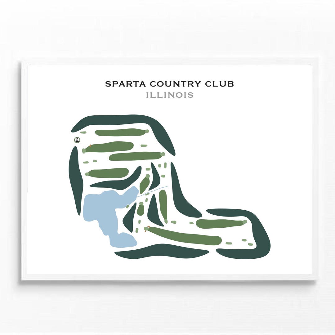 Sparta Country Club, Illinois | Golf Course Map, Golf Map, Golfer Gift ...