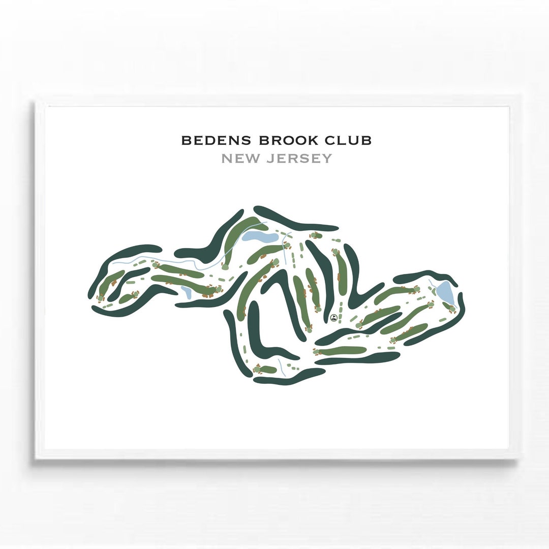 Bedens Brook Club, NJ Golf Course Map Canvas Wall Art, Golf Gifts for ...