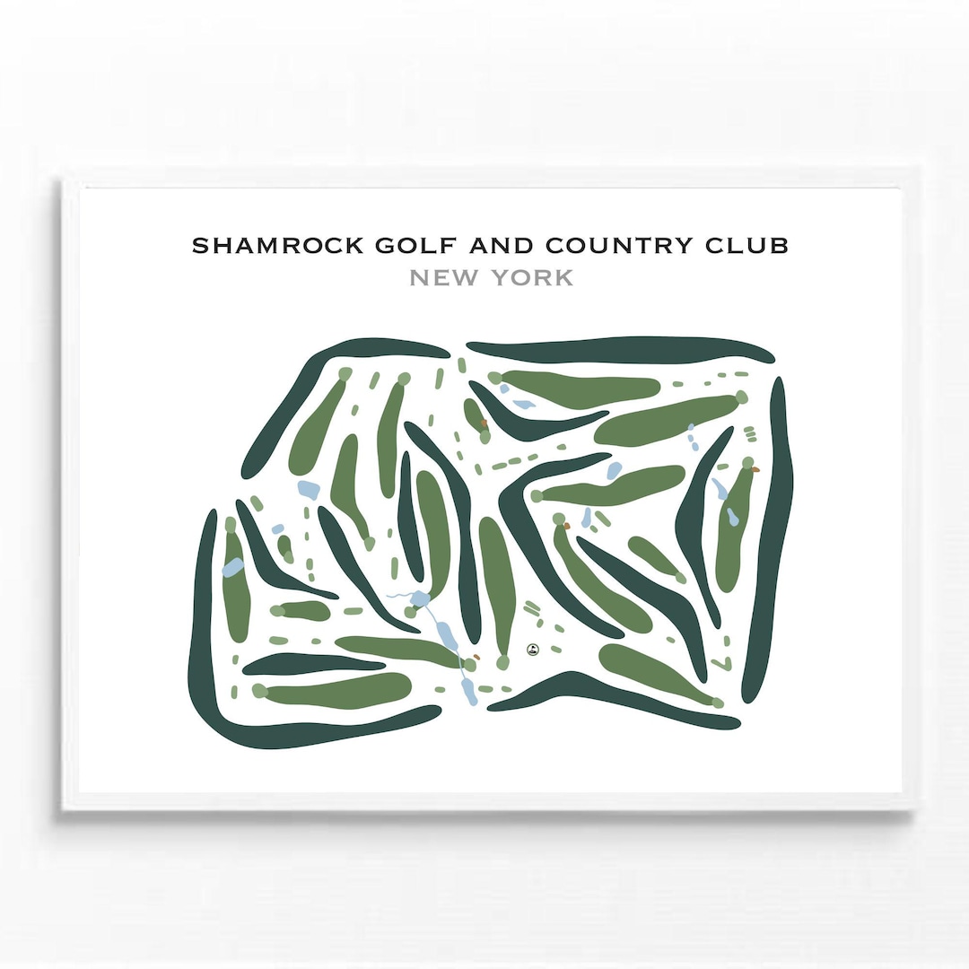 Shamrock Golf & Country Club, NY | Golf Course Map, Decor, Golfer Gift ...