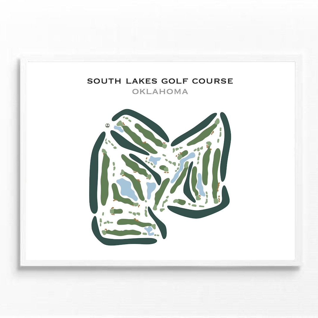 South Lakes Golf Course, OK | Golf Course Map, Golf Map, Golfer Gift for Him, Scorecard Layout ...