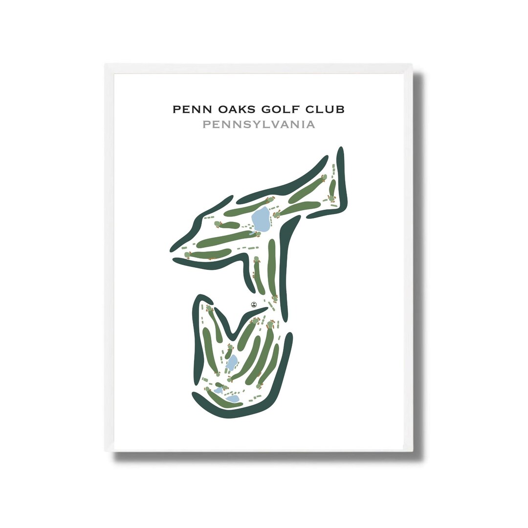 Penn Oaks Golf Club, PA | Golf Course Map, Golf Map, Golfer Gift for ...