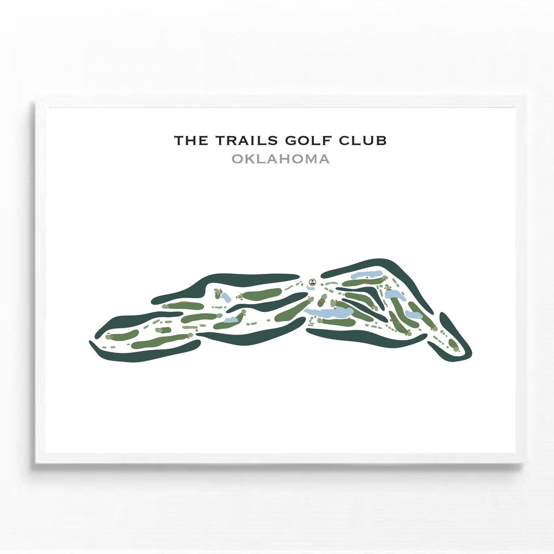 The Trails Golf Club, OK Golf Course Map Wall Art, Golf Map Canvas ...