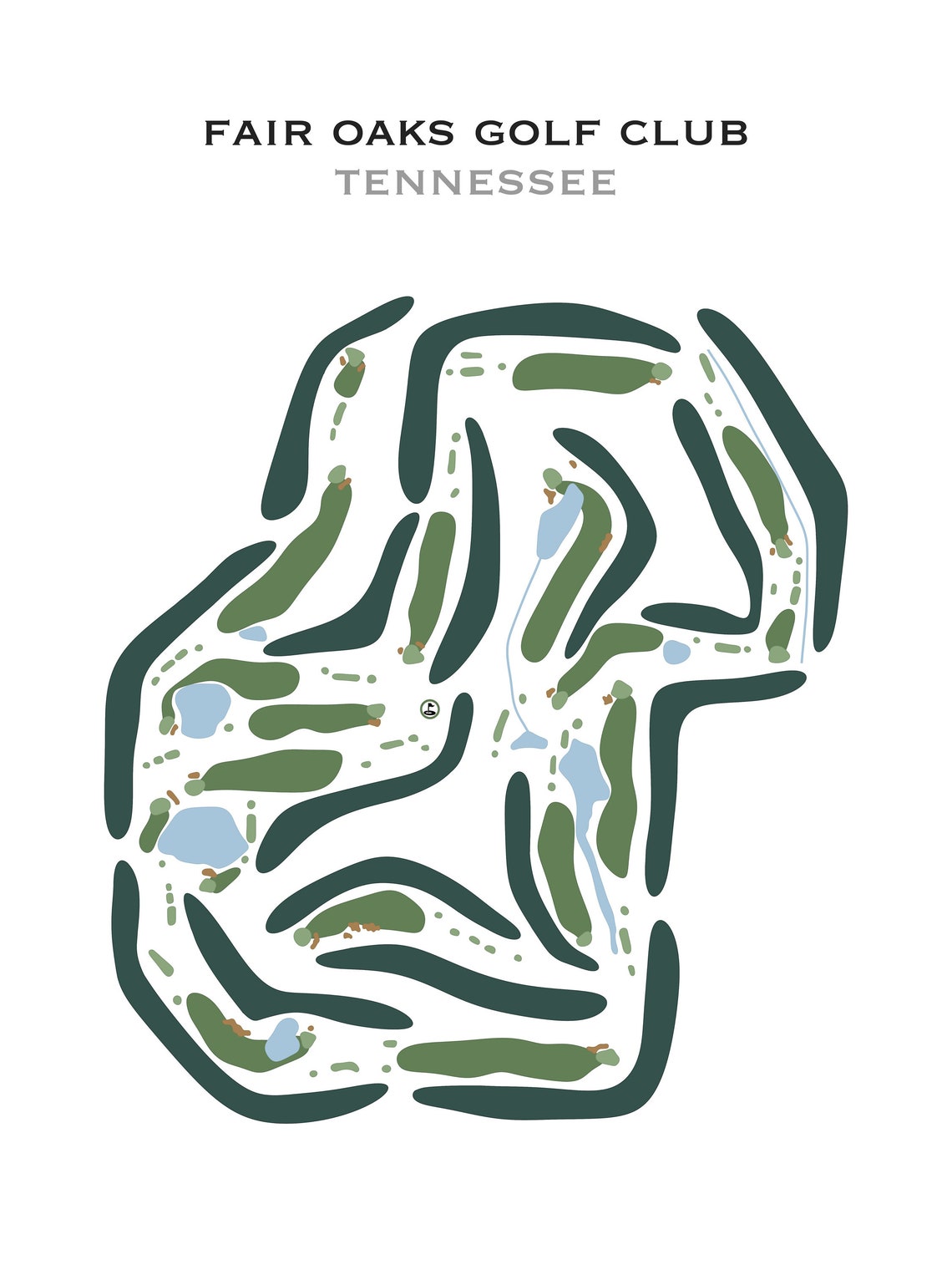Fair Oaks Golf Club, TN Golf Course Map, Home Decor, Golfer Gift for ...