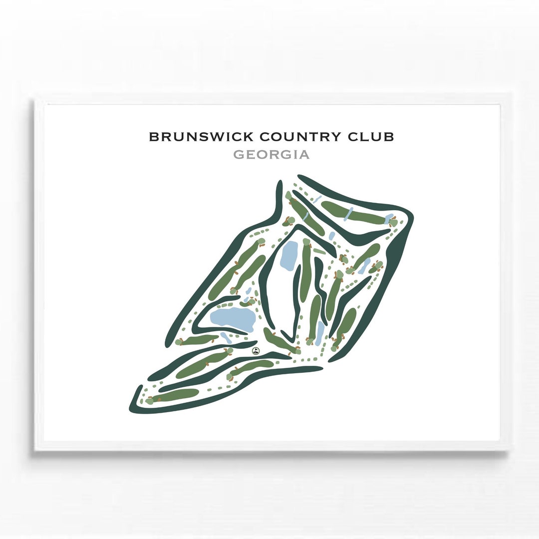 Brunswick Country Club, GA | Golf Course Map, Golf Map, Golfer Gift for ...