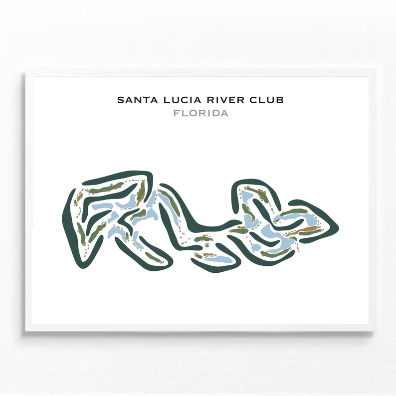 Santa Lucia River Club, FL | Golf Course Map, Golf Map, Golfer Gift for ...