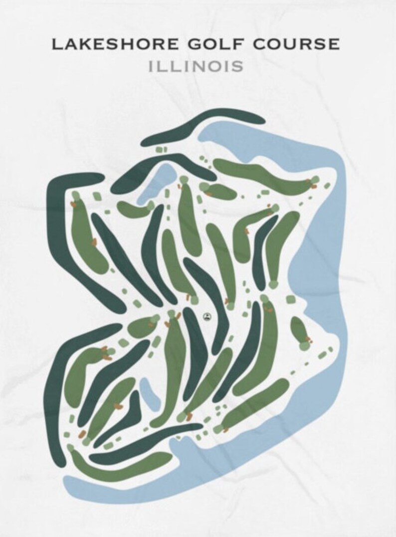 Lakeshore Golf Course, IL | Golf Course Map, Golf Map, Golfer Gift for ...