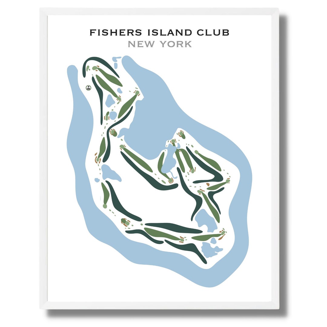 Fishers Island Club NY Golf Course Map Home Decor Golfer - Etsy