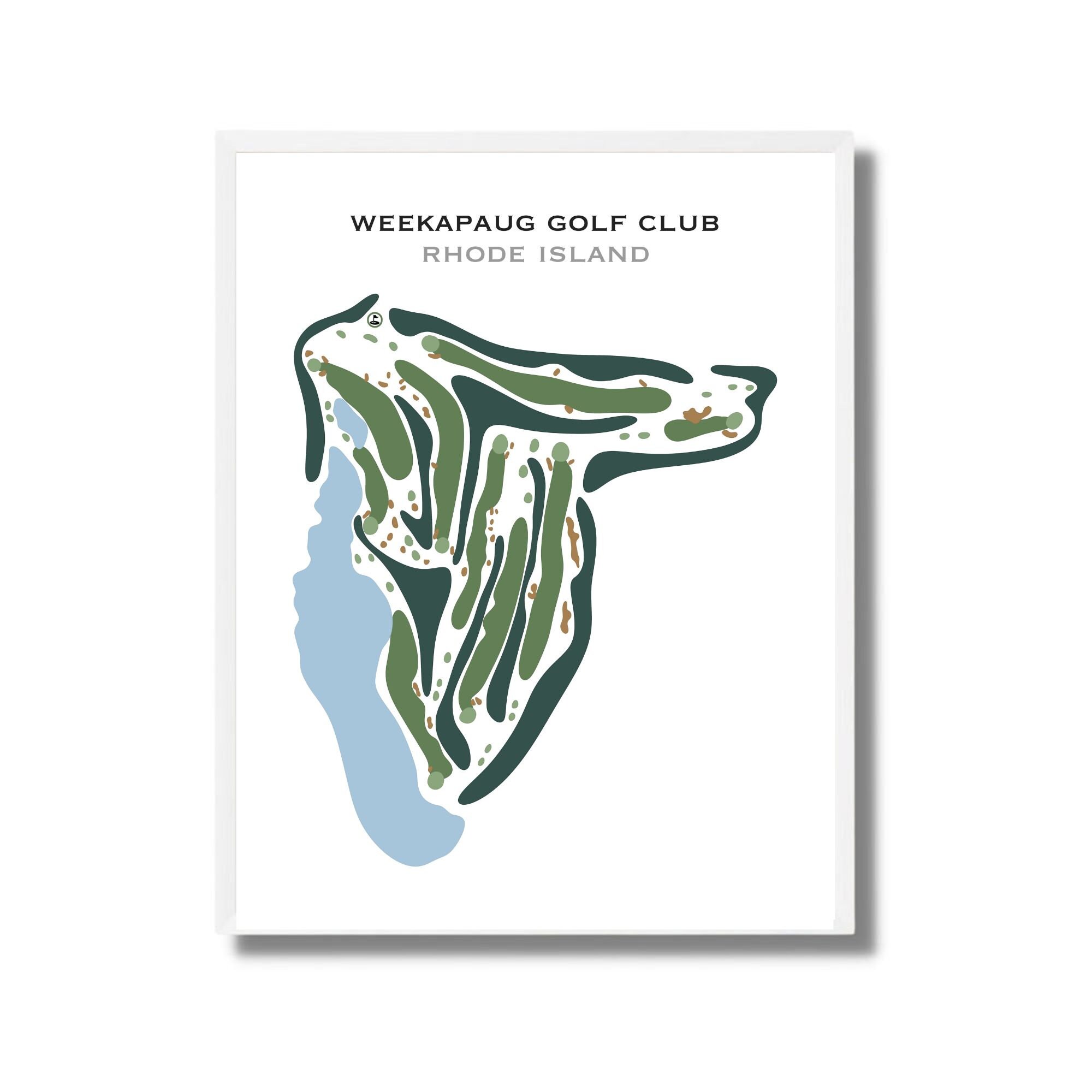 Weekapaug Golf Club, RI Golf Course Map, Home Decor, Golfer Gift for ...