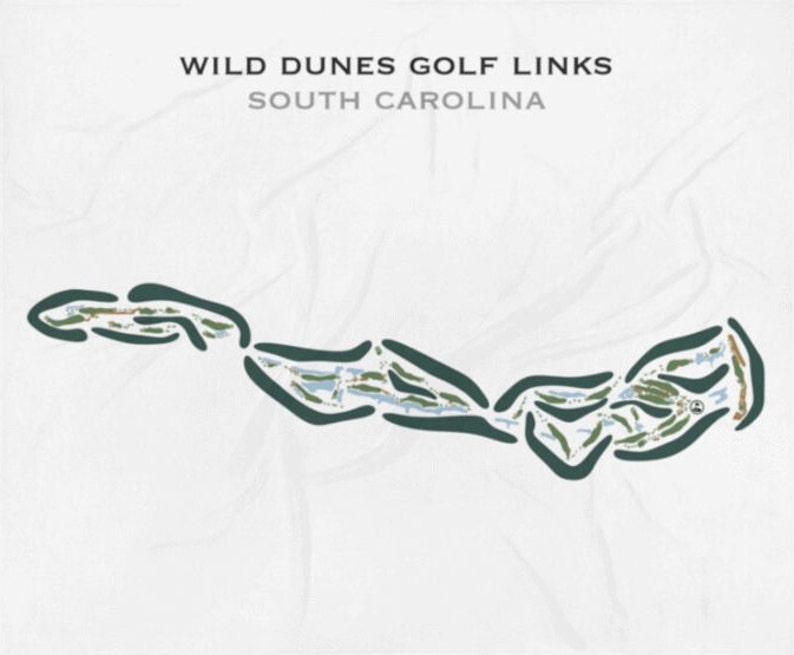Wild Dunes Golf Links, SC | Golf Course Map, Golf Map, Golfer Gift for ...