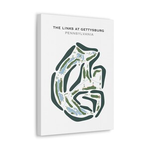 The Links at Gettysburg, PA Golf Course Map Wall Art, Golfer Lover Gift ...