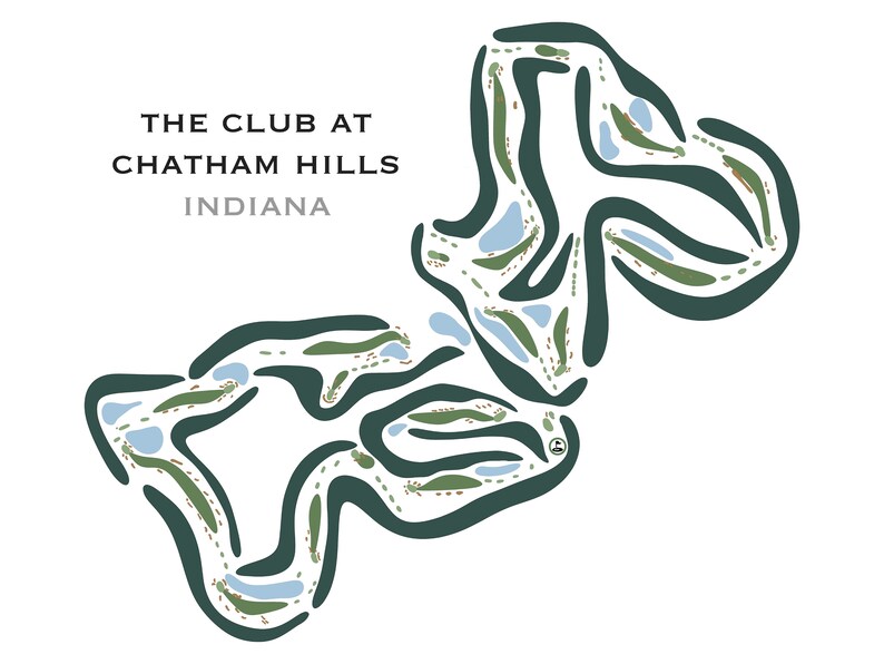 The Club at Chatham Hills Indiana Golf Map Father's - Etsy