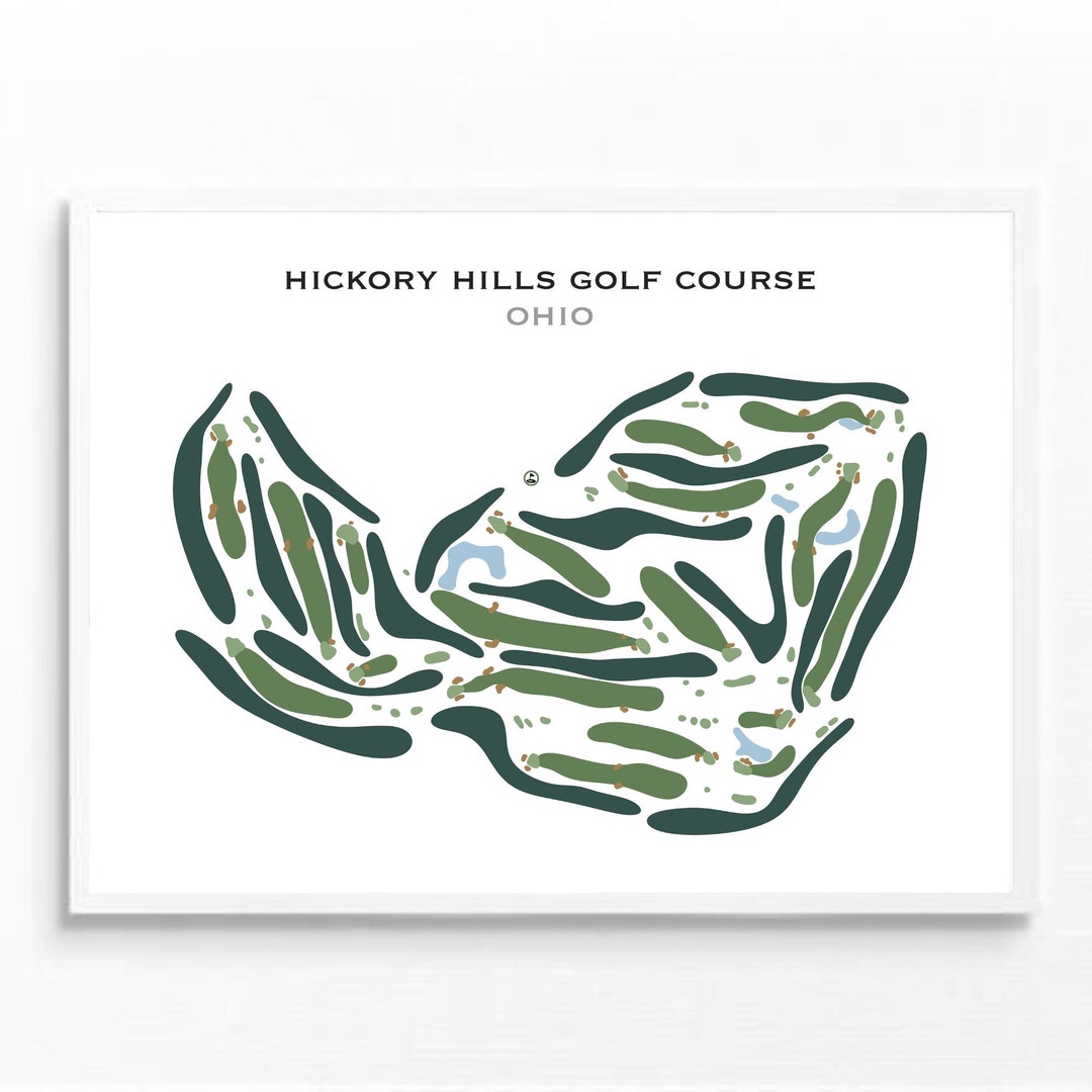 Hickory Hills Golf Course, OH Golf Course Map Wall Art, Golf Gifts ...