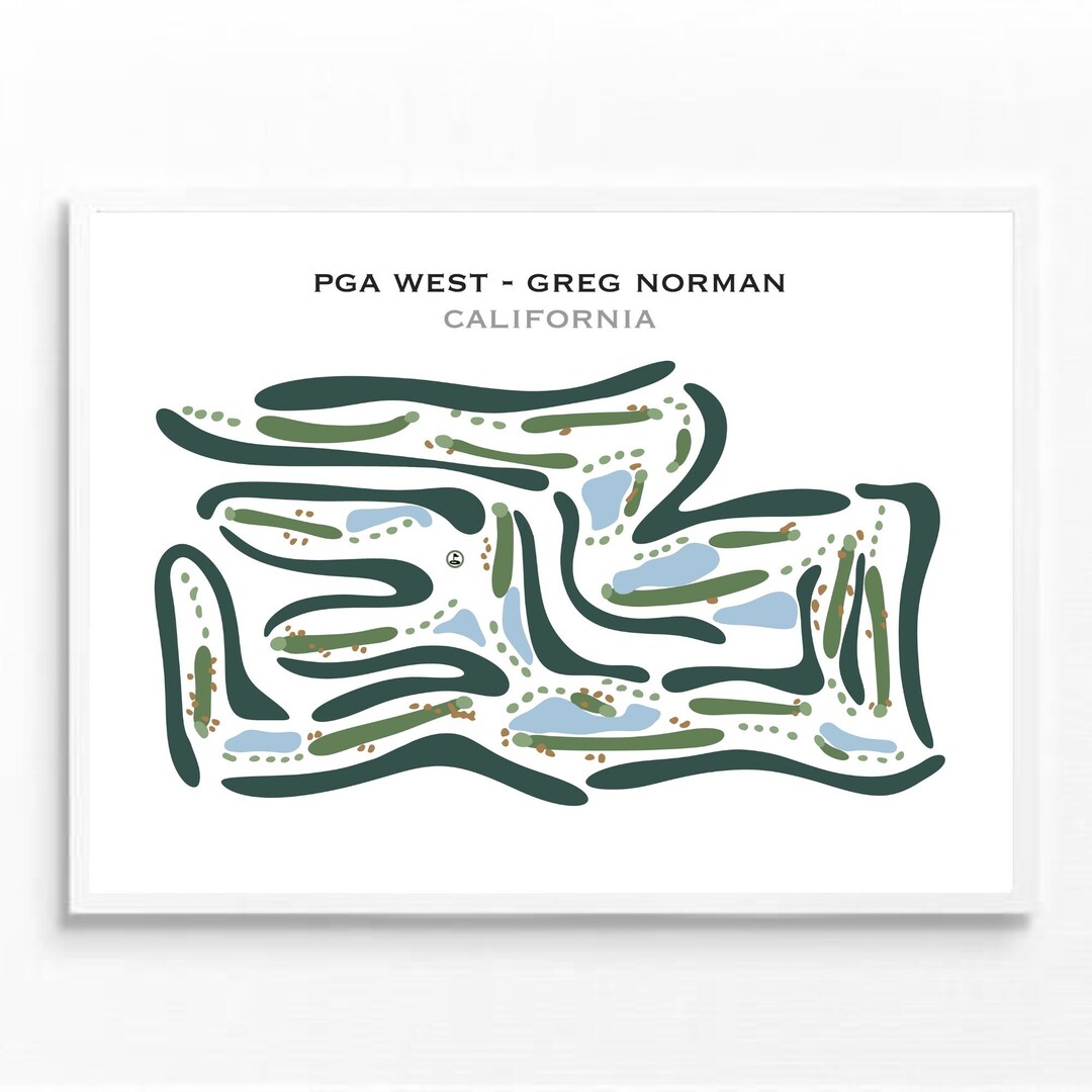 PGA West - Greg Norman, CA | Golf Course Map, Golf Map, Golfer Gift for ...