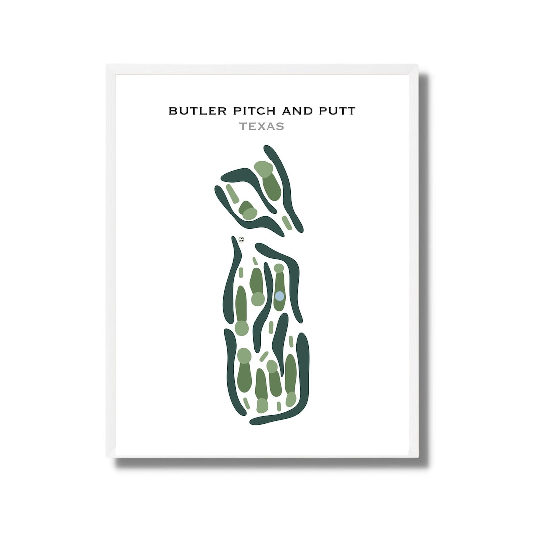 Butler Pitch & Putt, Texas | Golf Course Map, Golf Map, Golfer Gift for ...
