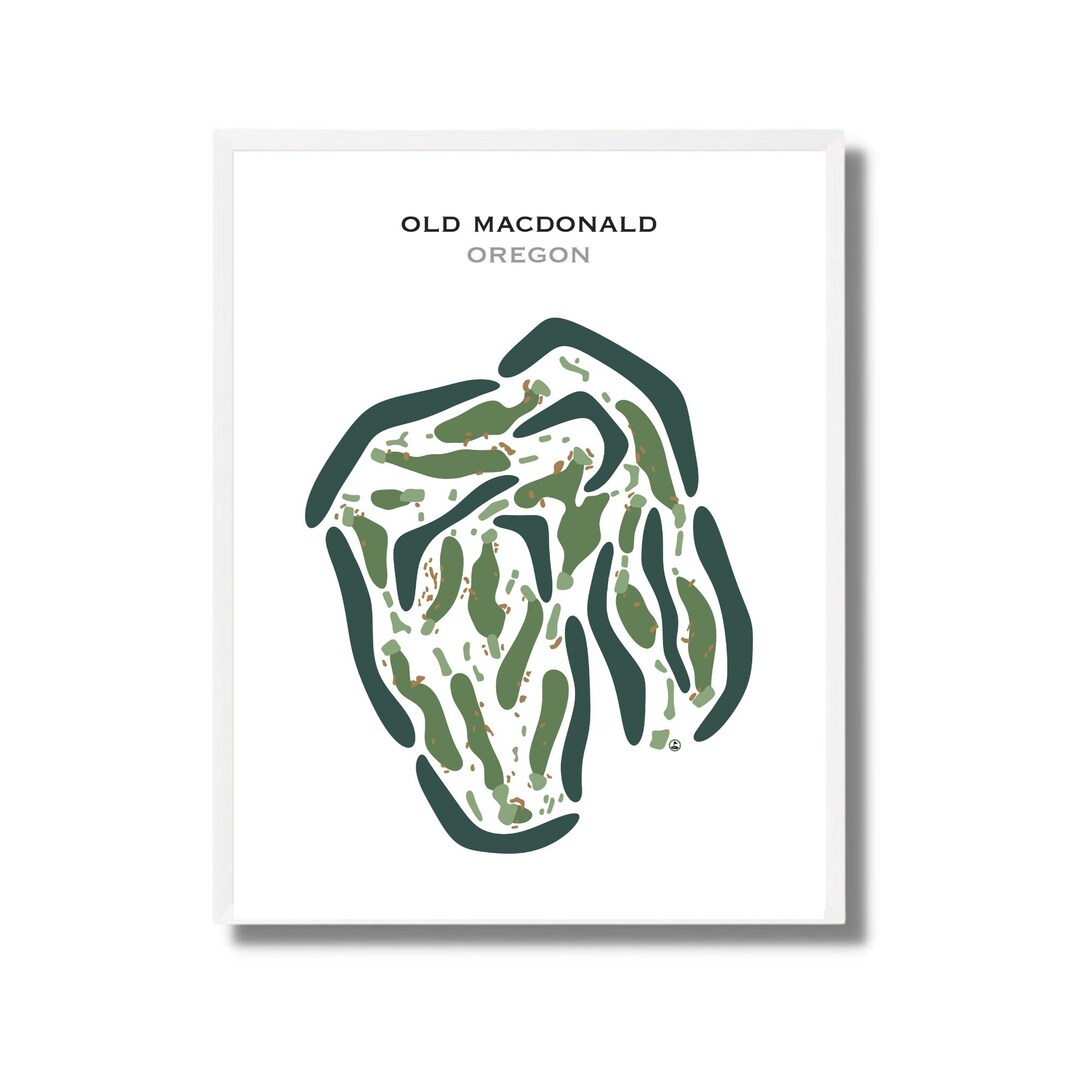 Old Macdonald, Oregon | Golf Course Map, Golf Map, Golfer Gift for Him ...